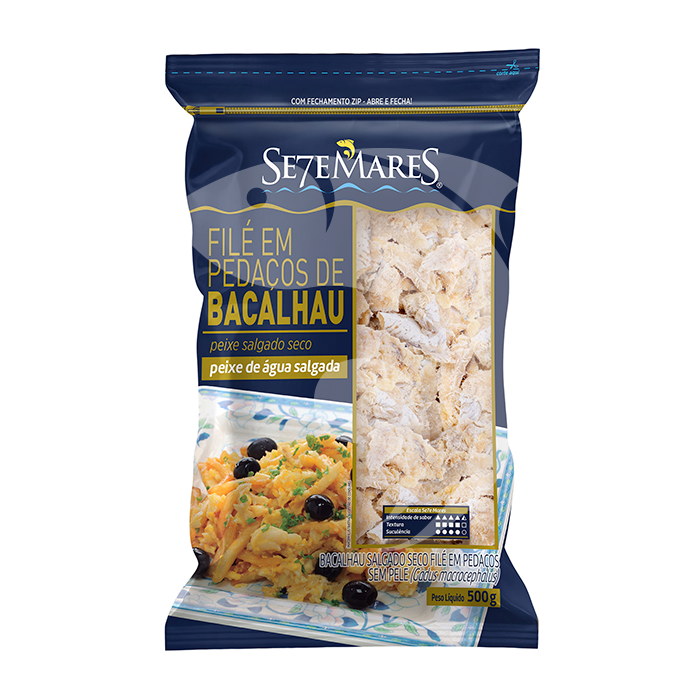 Filé em Pedaços de Bacalhau Salgado Seco – Se7e Mares Pescados